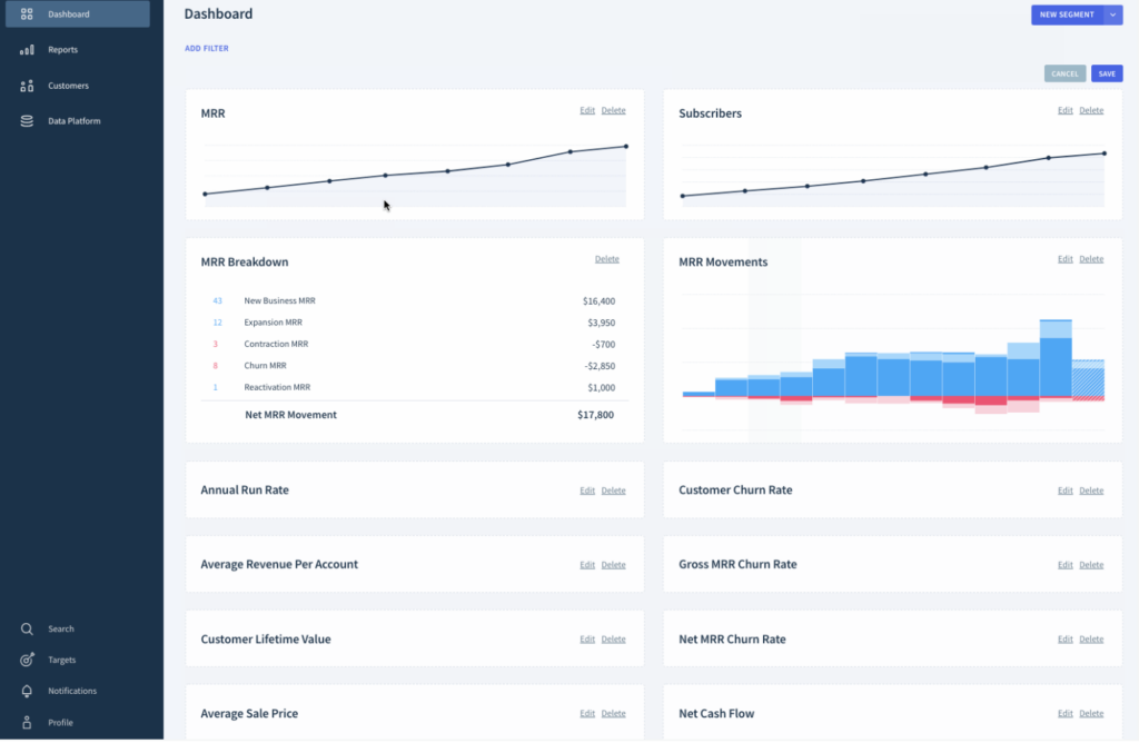Baremetrics vs. ChartMogul vs. SaaSOptics - Baremetrics